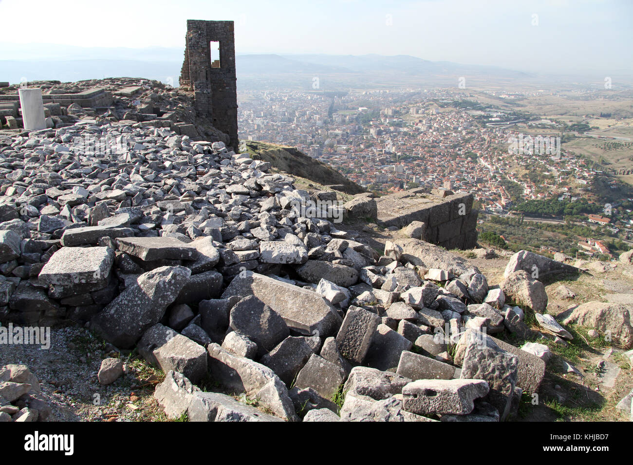 Ruins of theater and view of Bergama, Turkey Stock Photo - Alamy