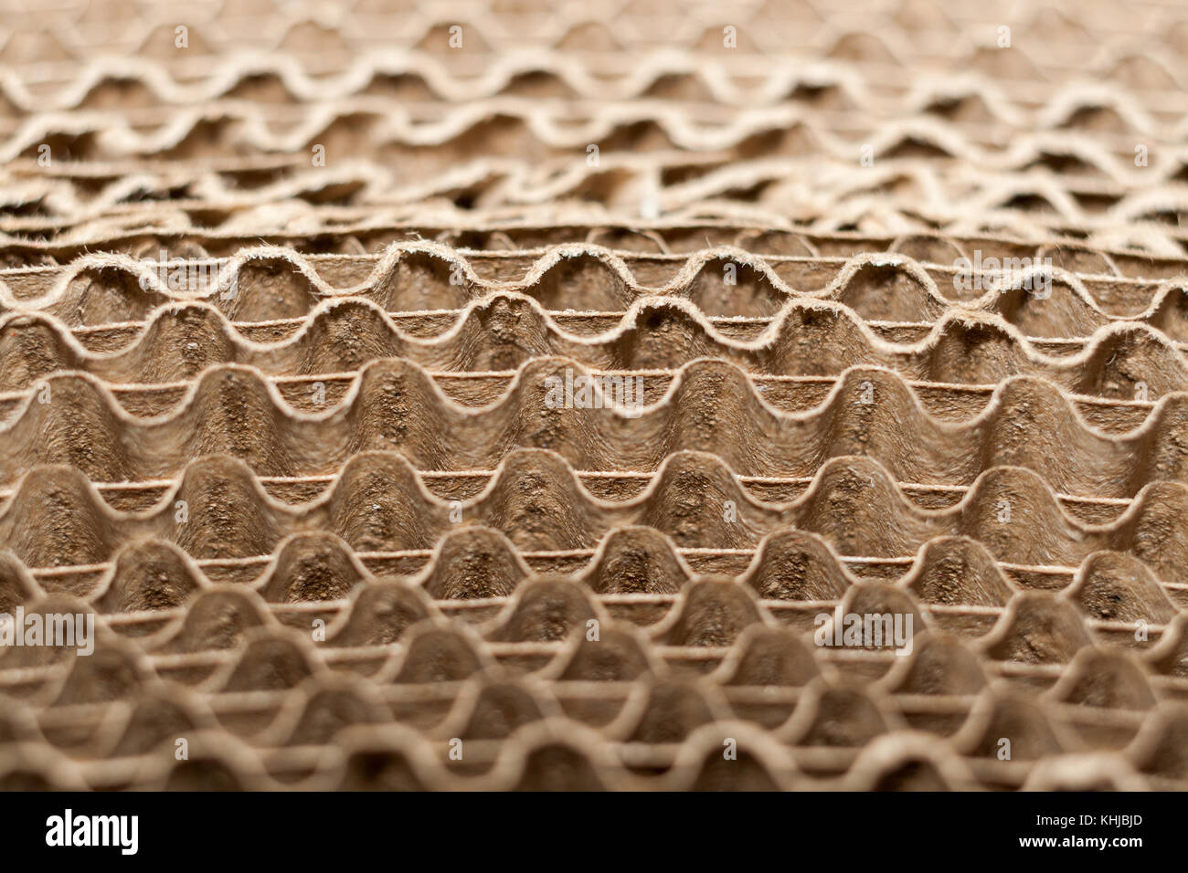 Wavy edges of layers of corrugated cardboard. Selective focus Stock ...