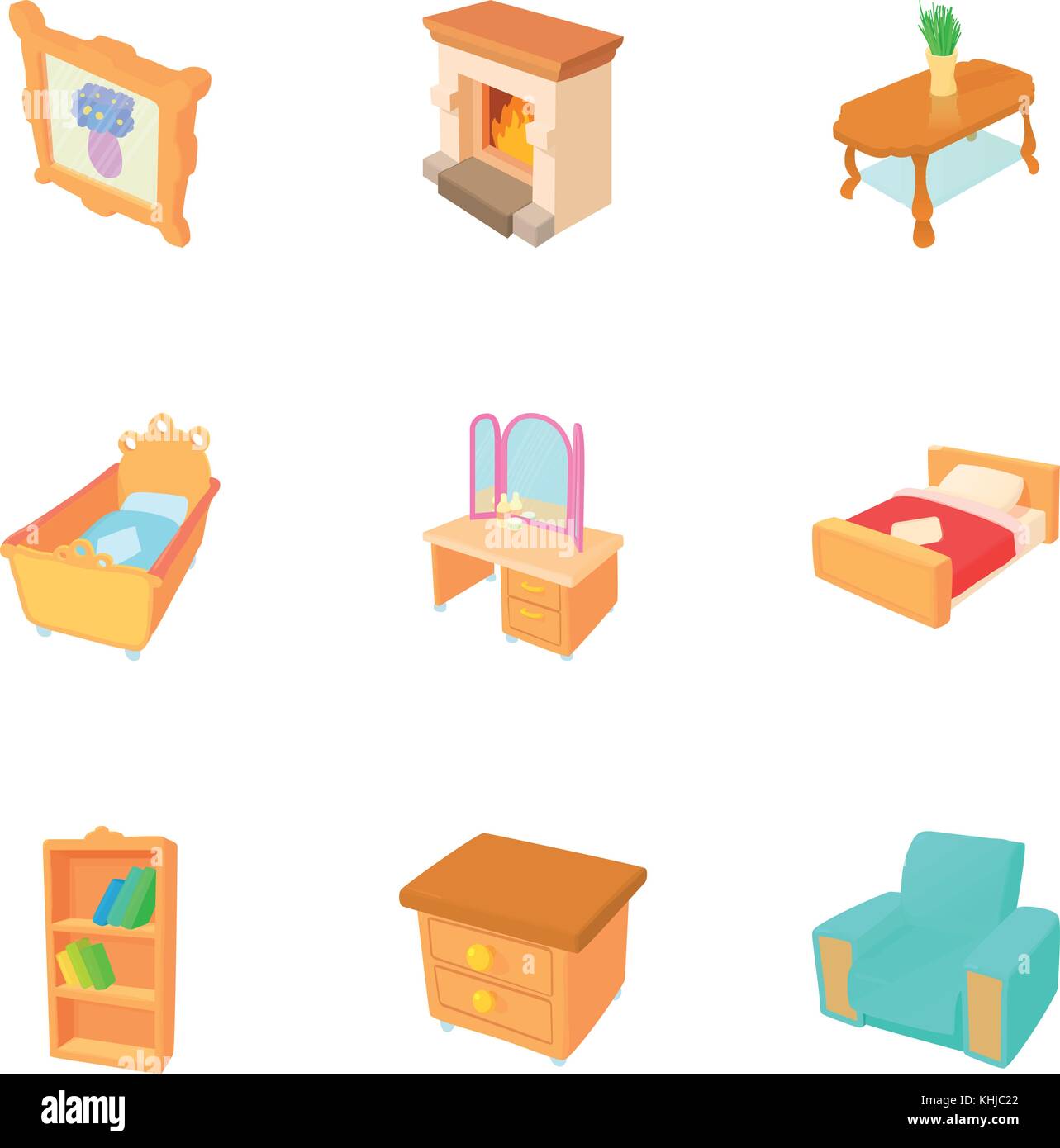 Home environment icons set, cartoon style Stock Vector Image & Art - Alamy