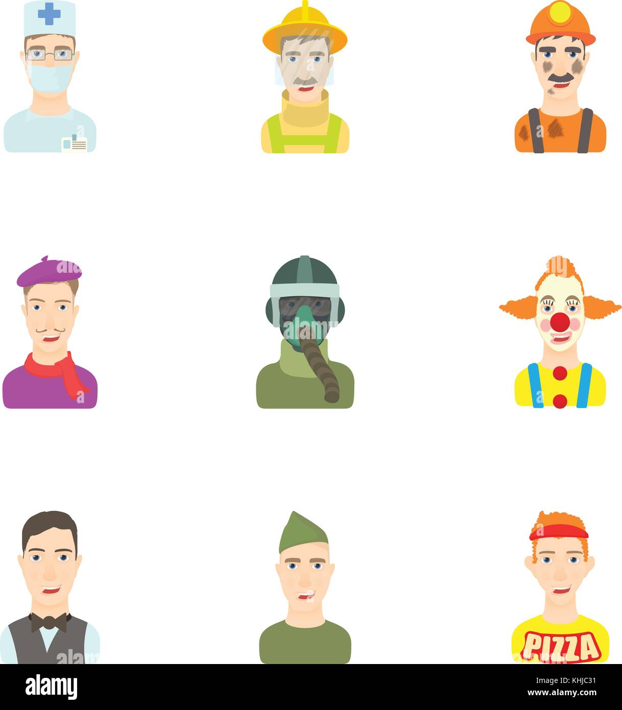 Profession icons set, cartoon style Stock Vector Image & Art - Alamy