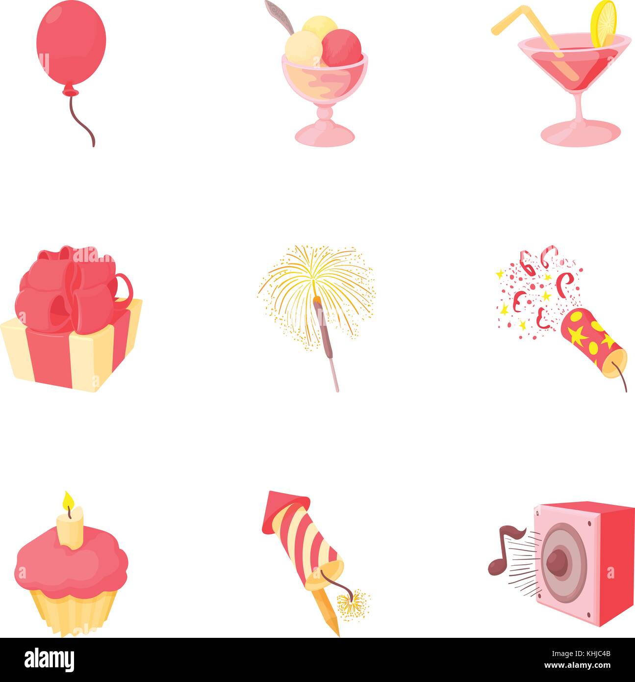 Children party icons set, cartoon style Stock Vector Image & Art - Alamy