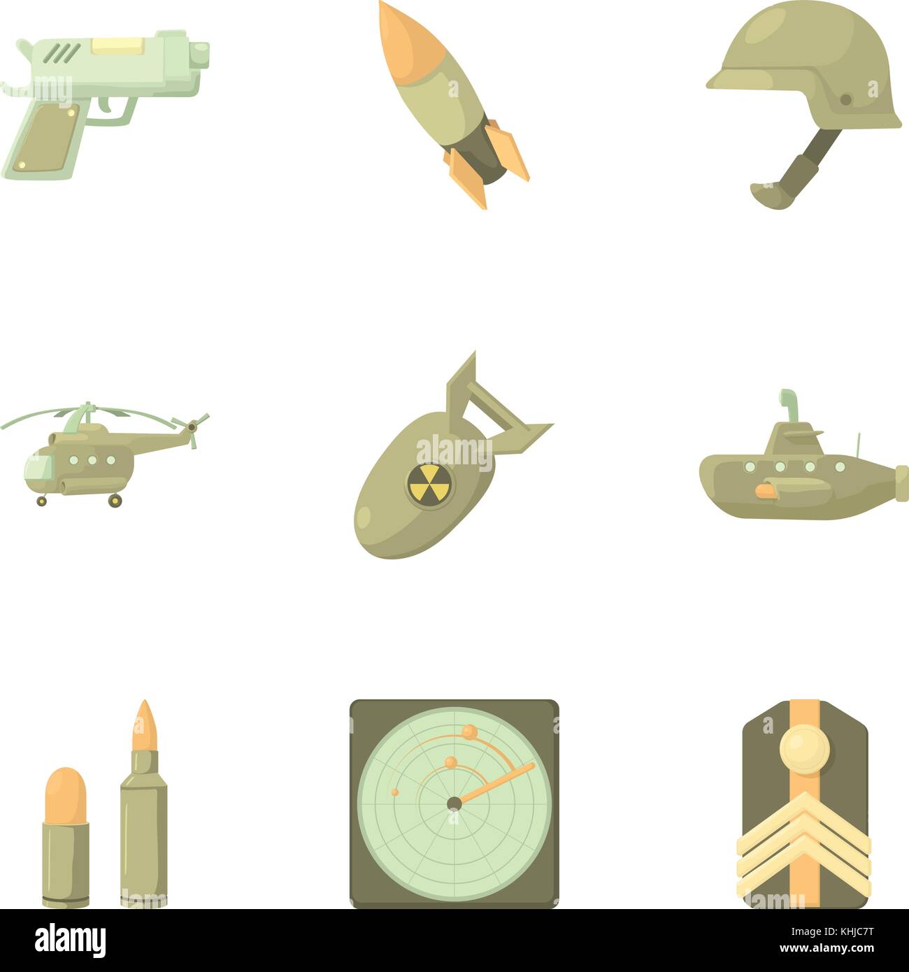 Military weapons icons set, cartoon style Stock Vector Image & Art - Alamy