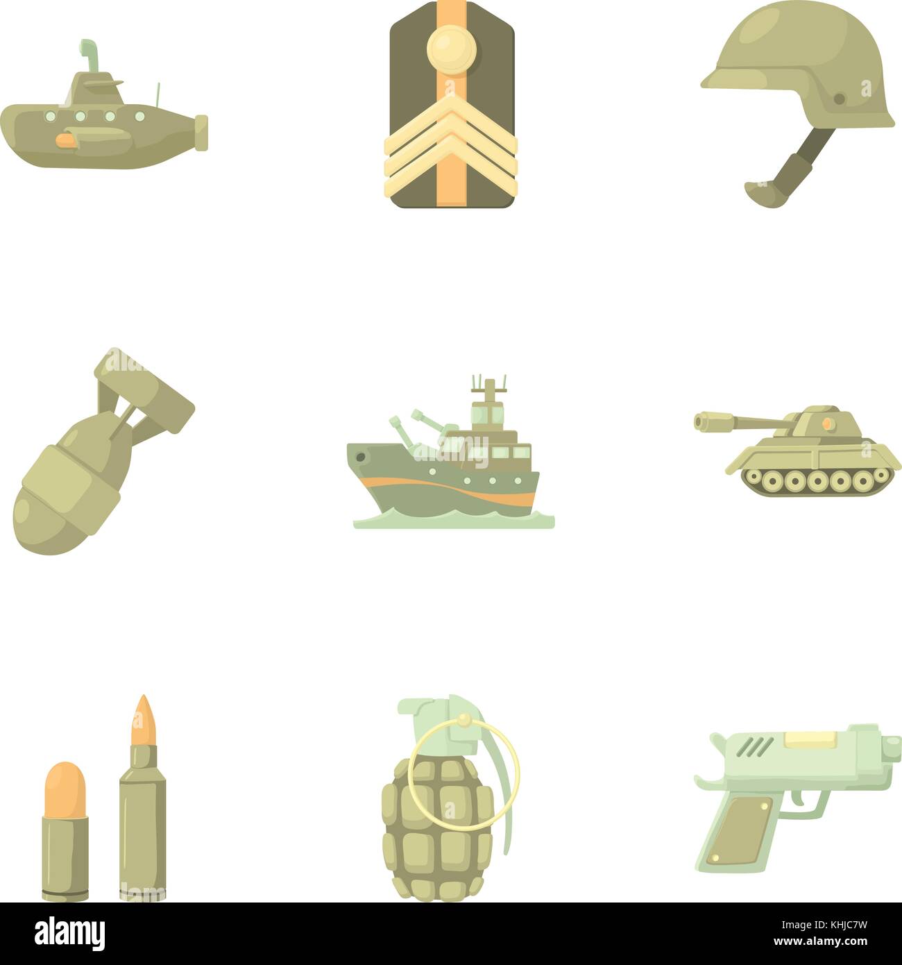Army weapons icons set, cartoon style Stock Vector Image & Art - Alamy