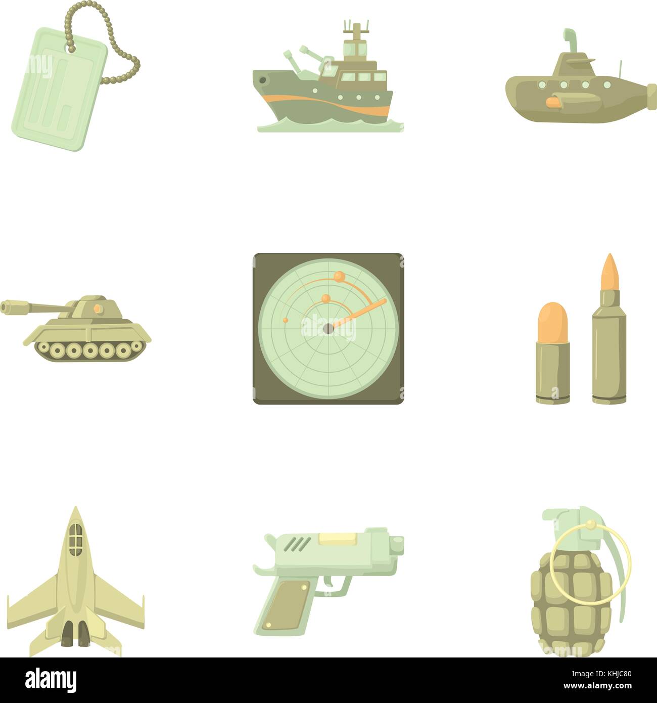 Weaponry icons set, cartoon style Stock Vector Image & Art - Alamy
