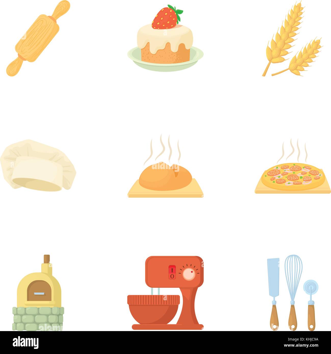 Bakery icons set, cartoon style Stock Vector Image & Art - Alamy