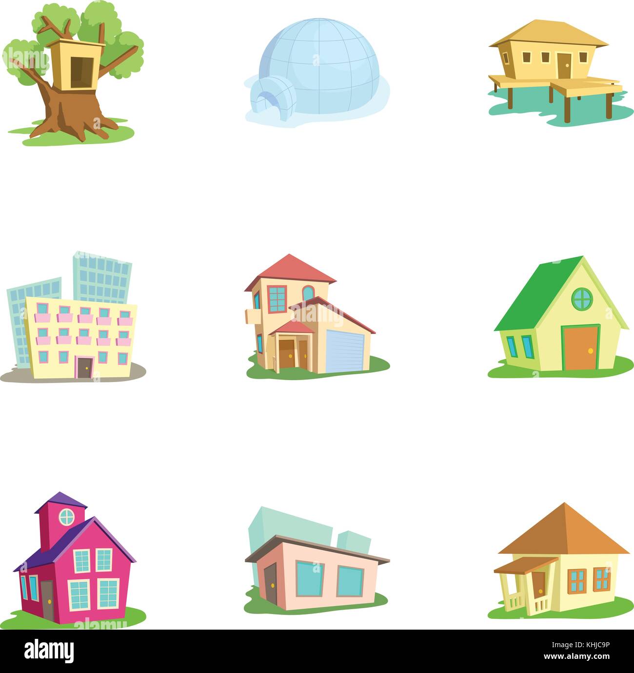 Structure icons set, cartoon style Stock Vector Image & Art - Alamy
