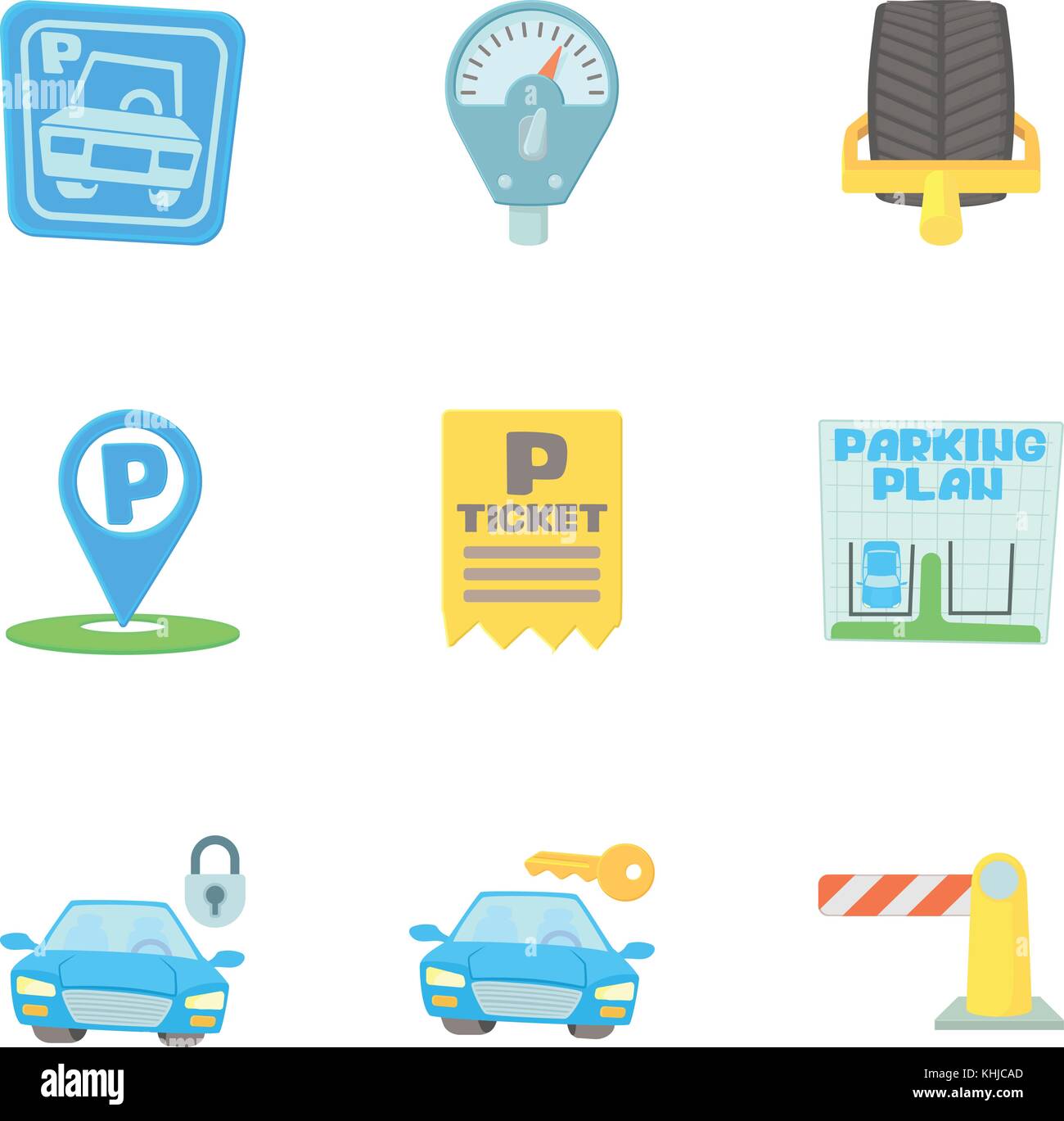 Parking area icons set, cartoon style Stock Vector Image & Art - Alamy