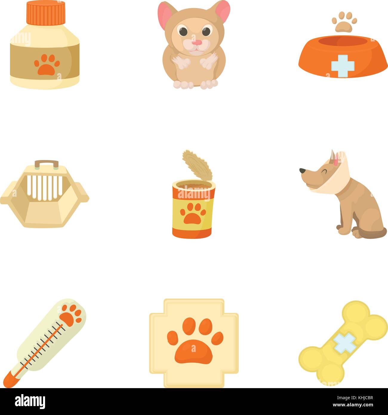 Veterinary animals icons set, cartoon style Stock Vector Image & Art ...