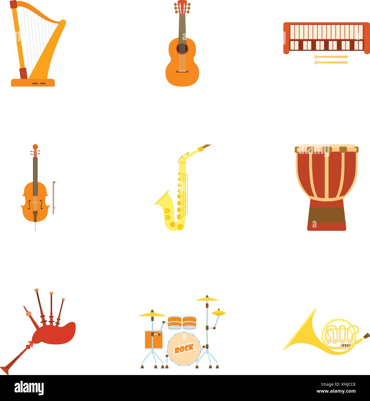 Musical device icons set, flat style Stock Vector Image & Art - Alamy