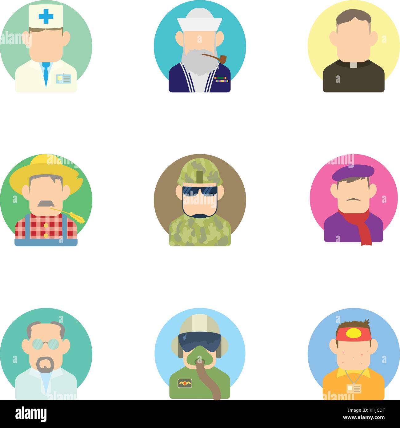 Workers icons set, flat style Stock Vector Image & Art - Alamy