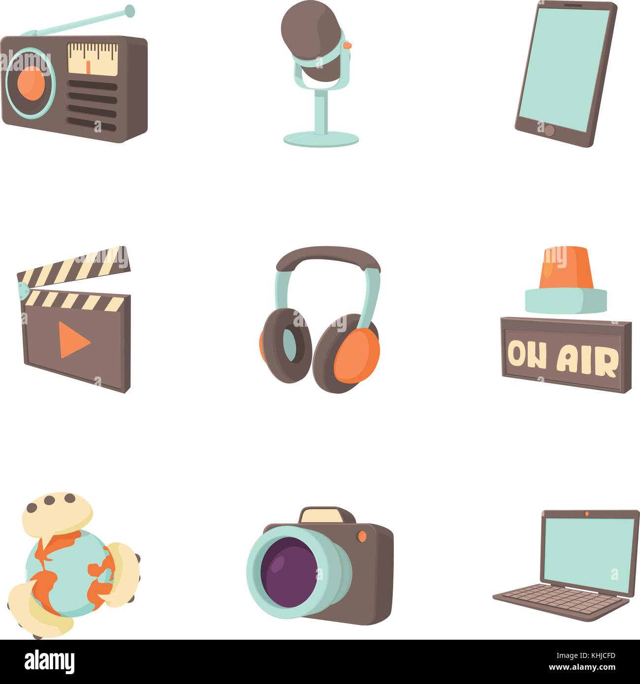 Headline icons set, cartoon style Stock Vector Image & Art - Alamy