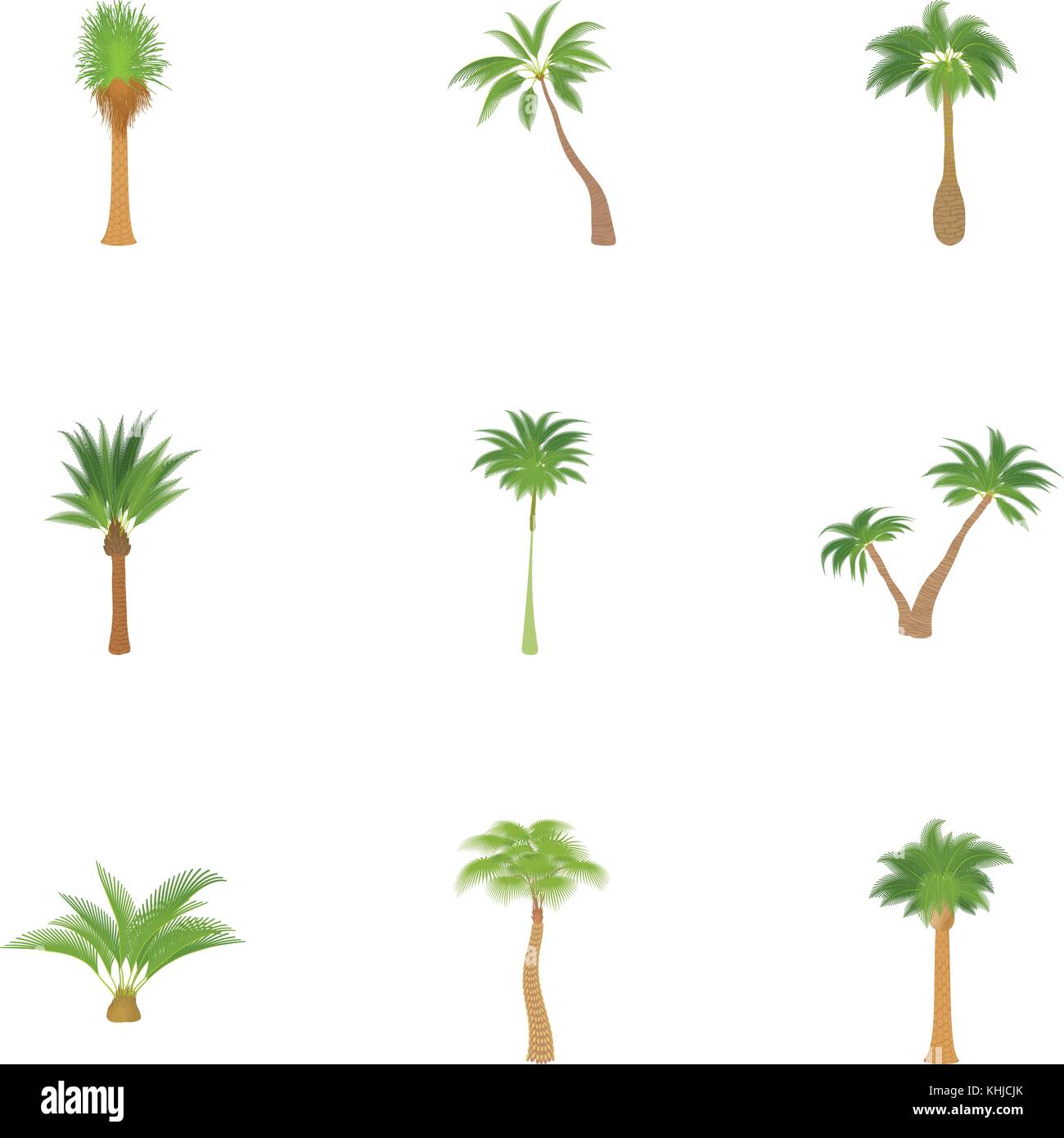 Different palm icons set, cartoon style Stock Vector Image & Art - Alamy