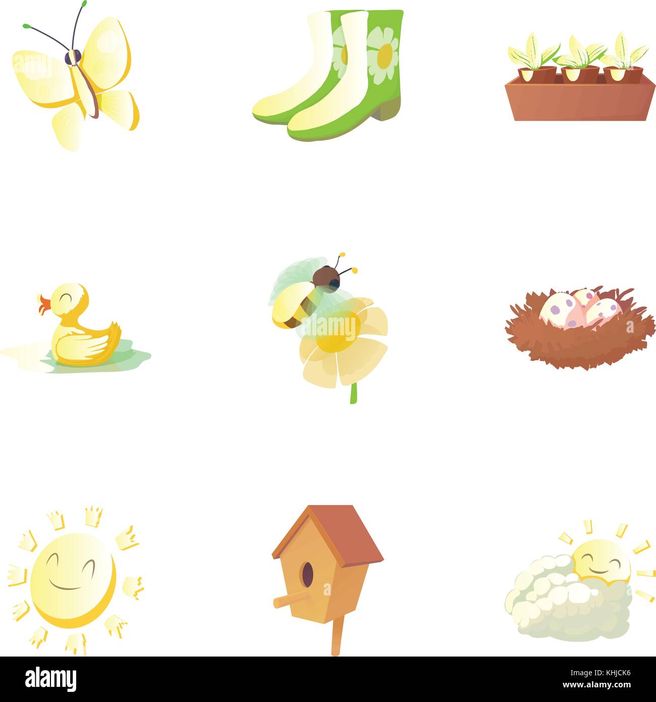 Time of year spring icons set, cartoon style Stock Vector Image & Art ...