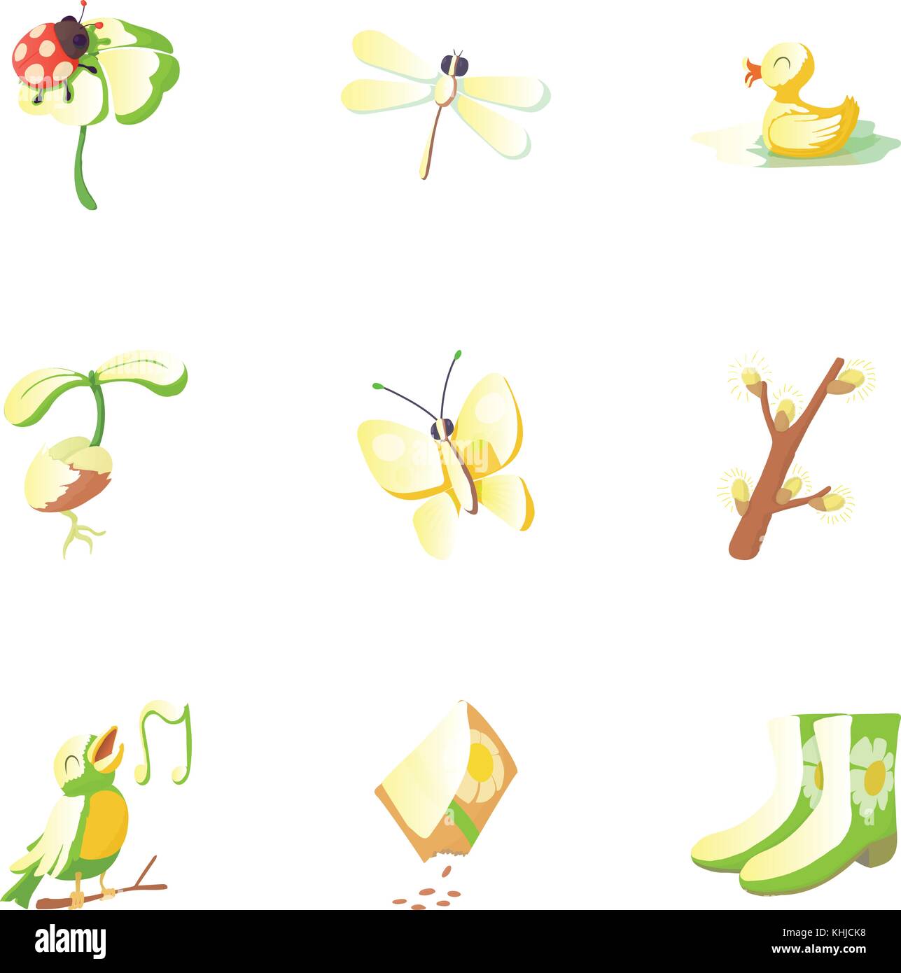 Season of year spring icons set, cartoon style Stock Vector Image & Art ...