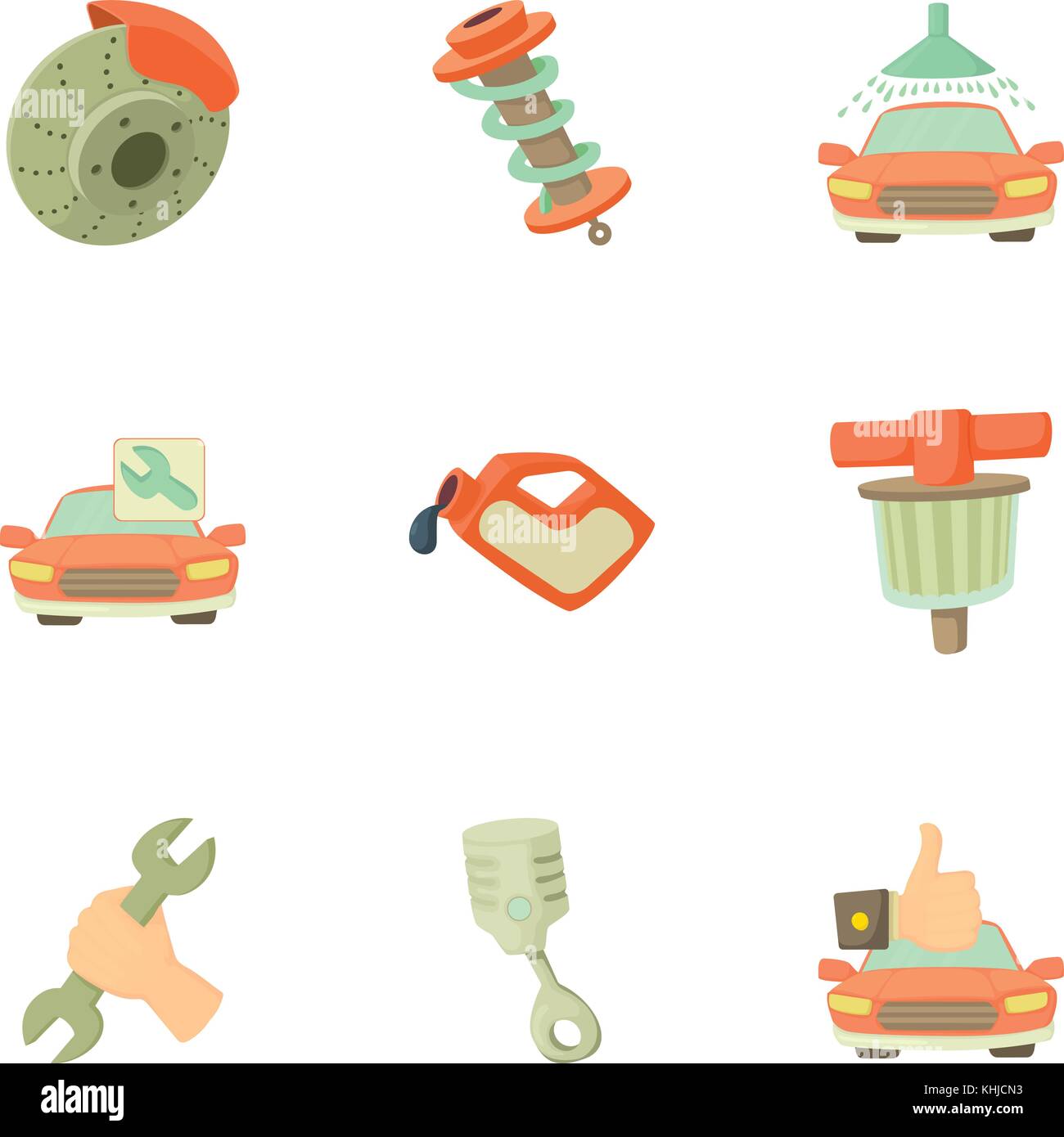 Maintenance car icons set, cartoon style Stock Vector Image & Art - Alamy