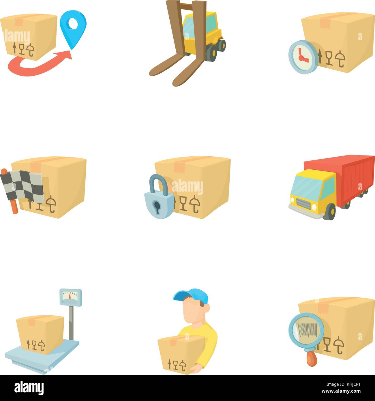 Delivery icons set, cartoon style Stock Vector Image & Art - Alamy