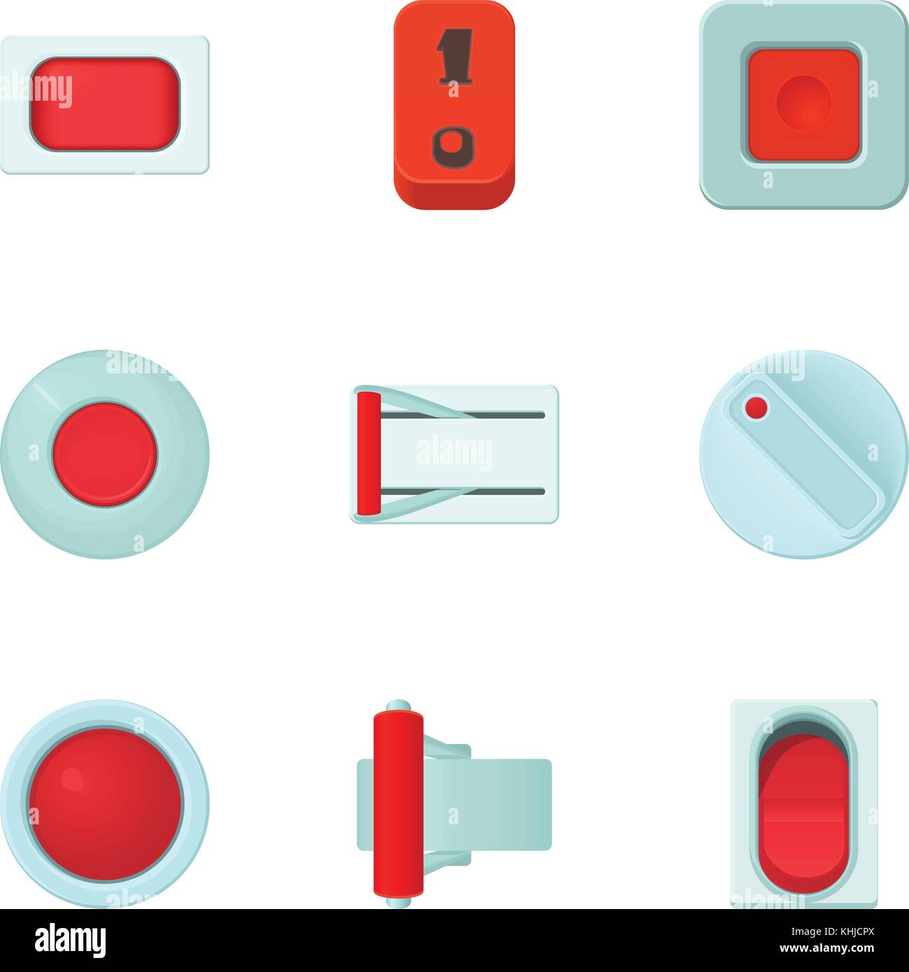 Click button icons set, cartoon style Stock Vector Image & Art - Alamy