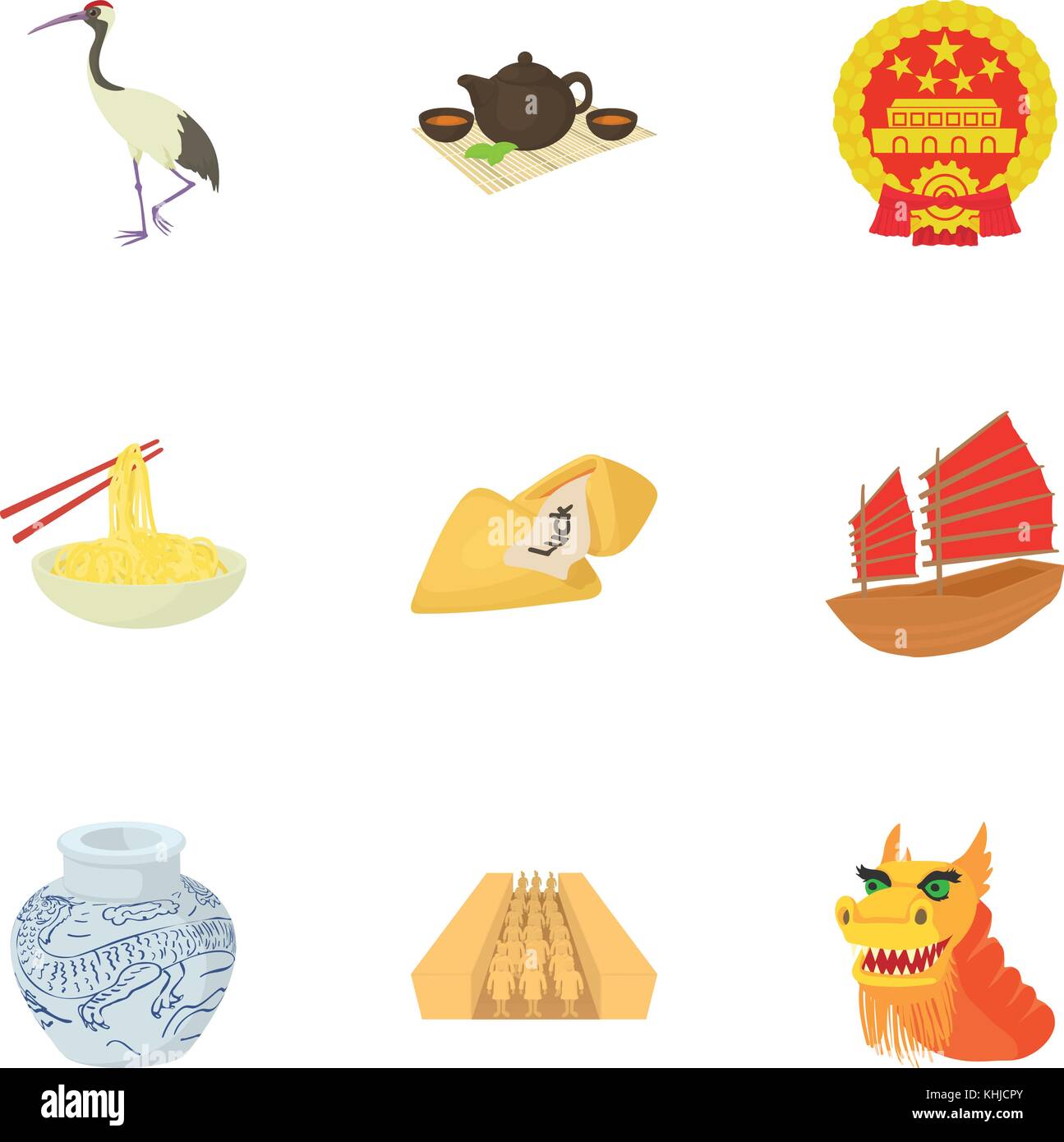 China icons set, cartoon style Stock Vector Image & Art - Alamy