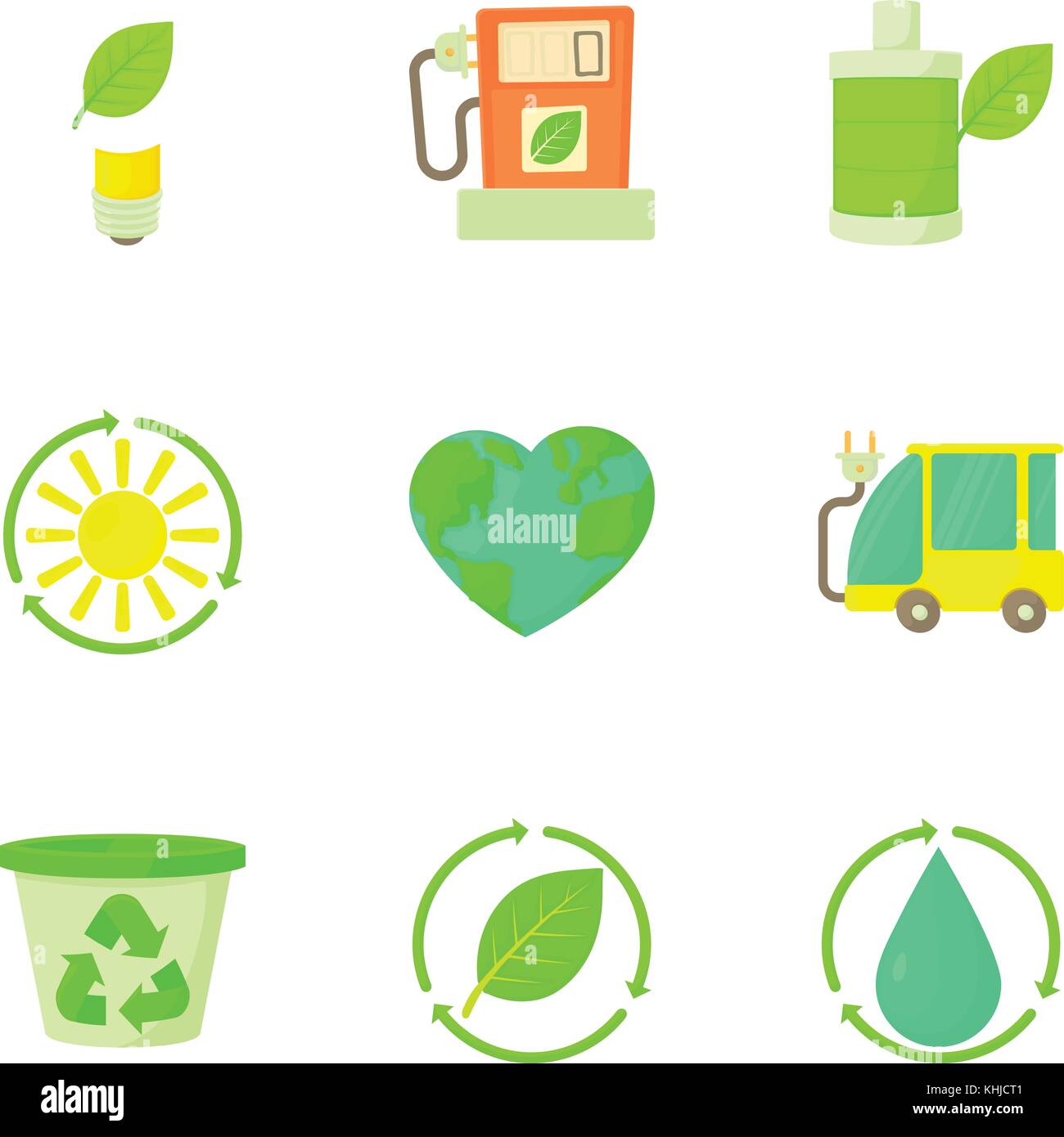 Purity of nature icons set, cartoon style Stock Vector Image & Art - Alamy