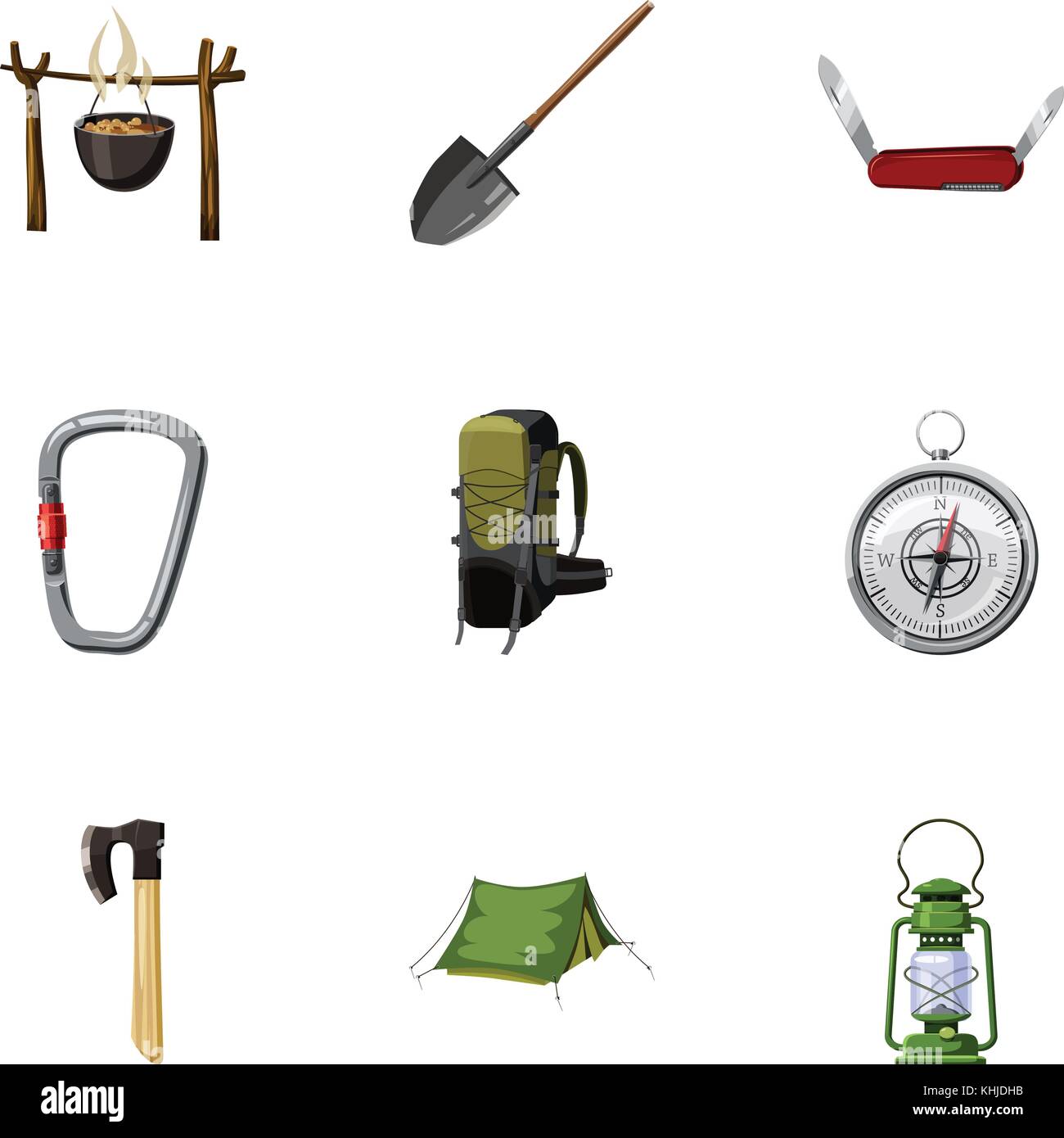 Camping icons set, cartoon style Stock Vector Image & Art - Alamy