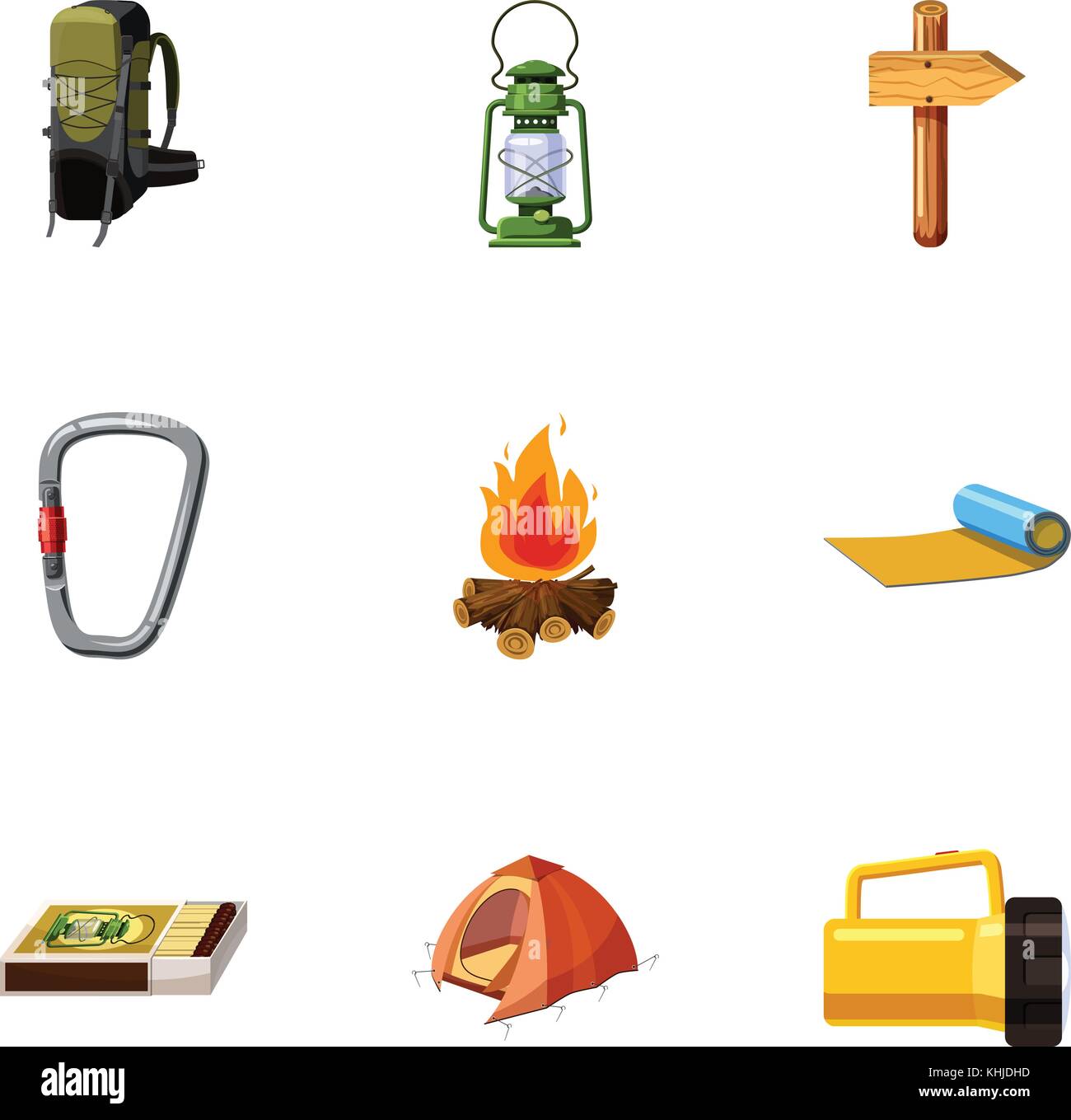 Camp icons set, cartoon style Stock Vector Image & Art - Alamy