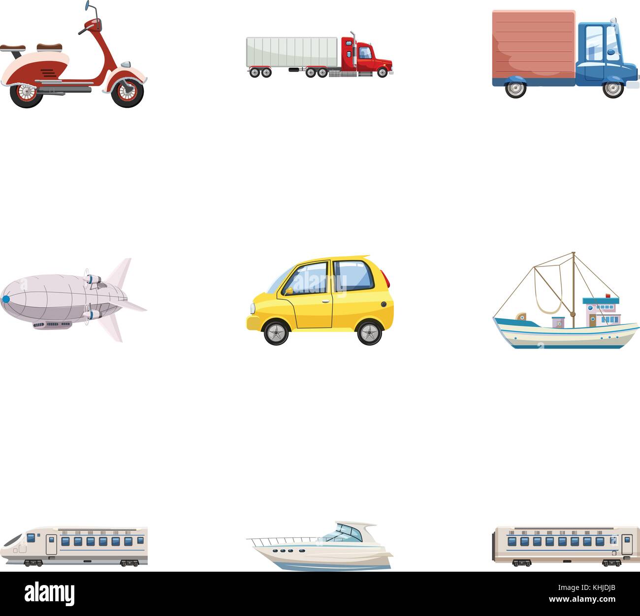 Vehicle icons set, cartoon style Stock Vector Image & Art - Alamy