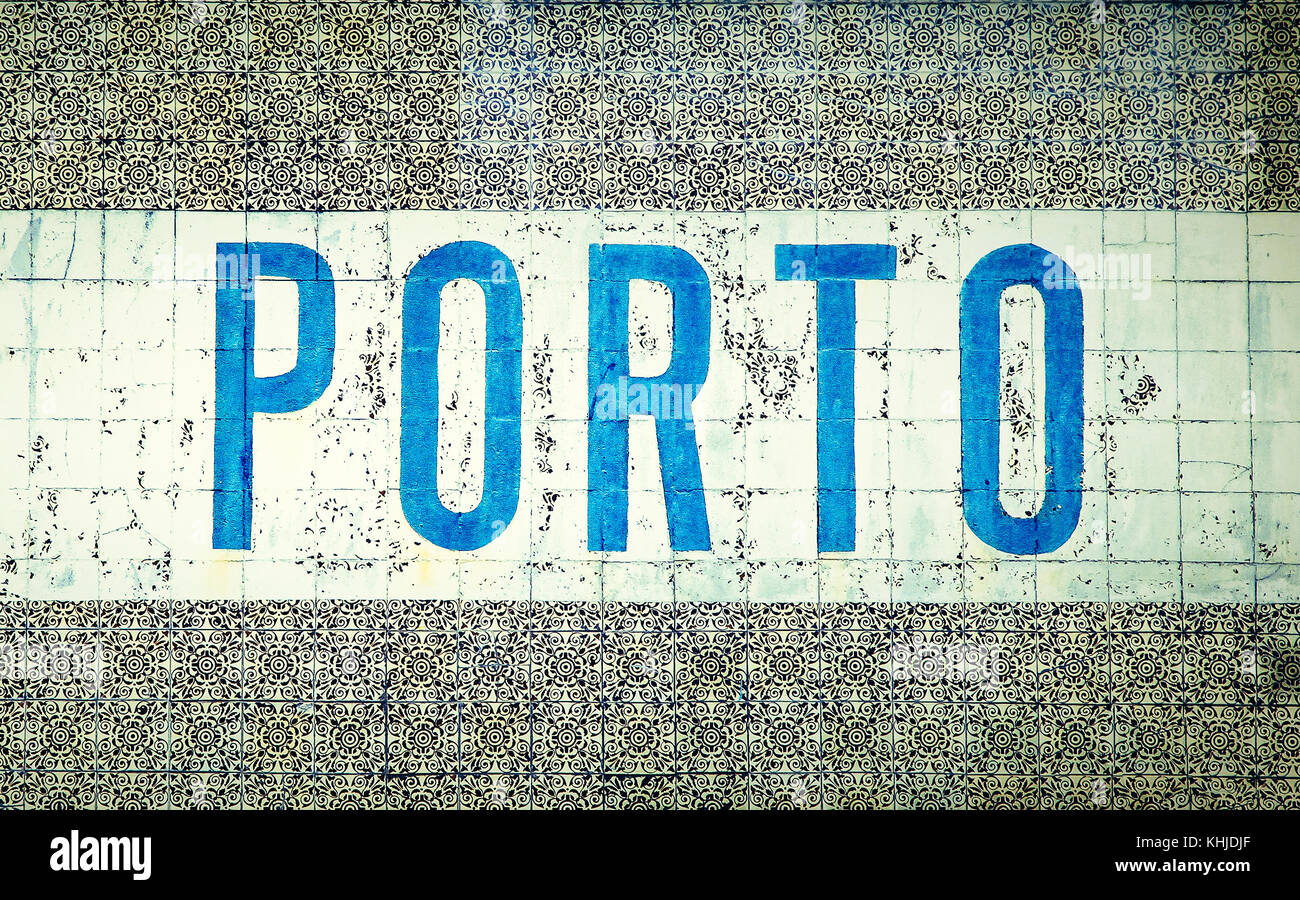 “Do Porto” (from Porto) written in blue letters over traditional ...