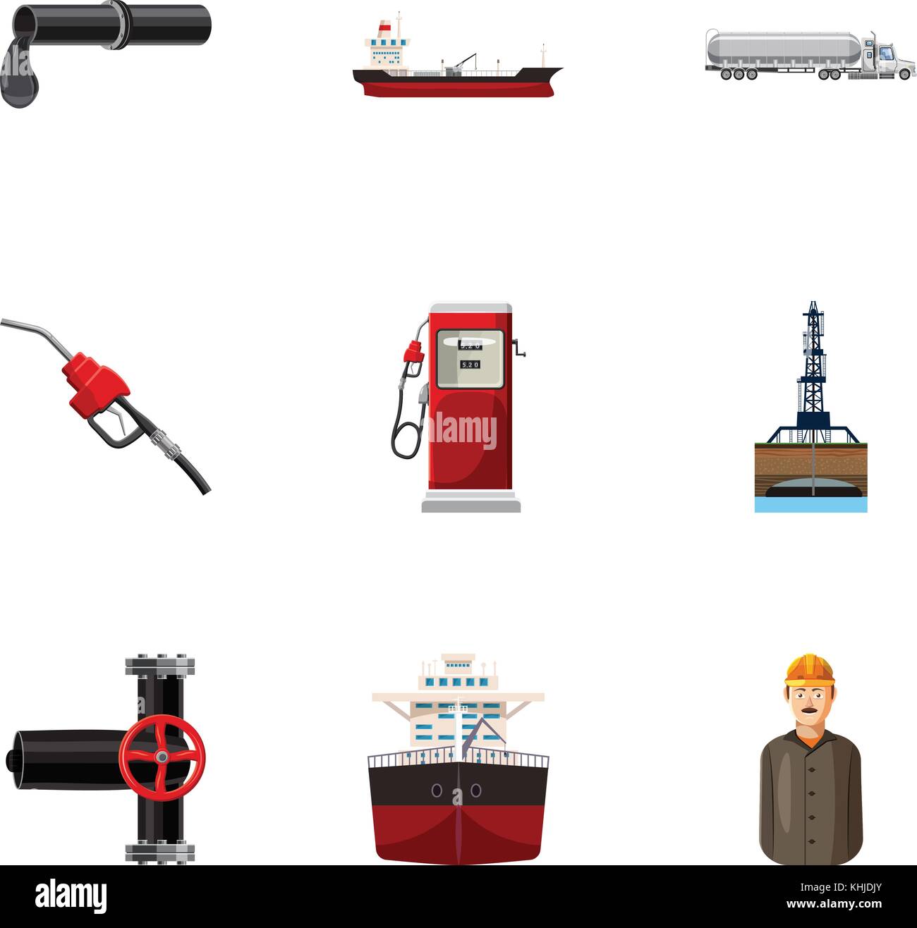 Gasoline icons set, cartoon style Stock Vector Image & Art - Alamy