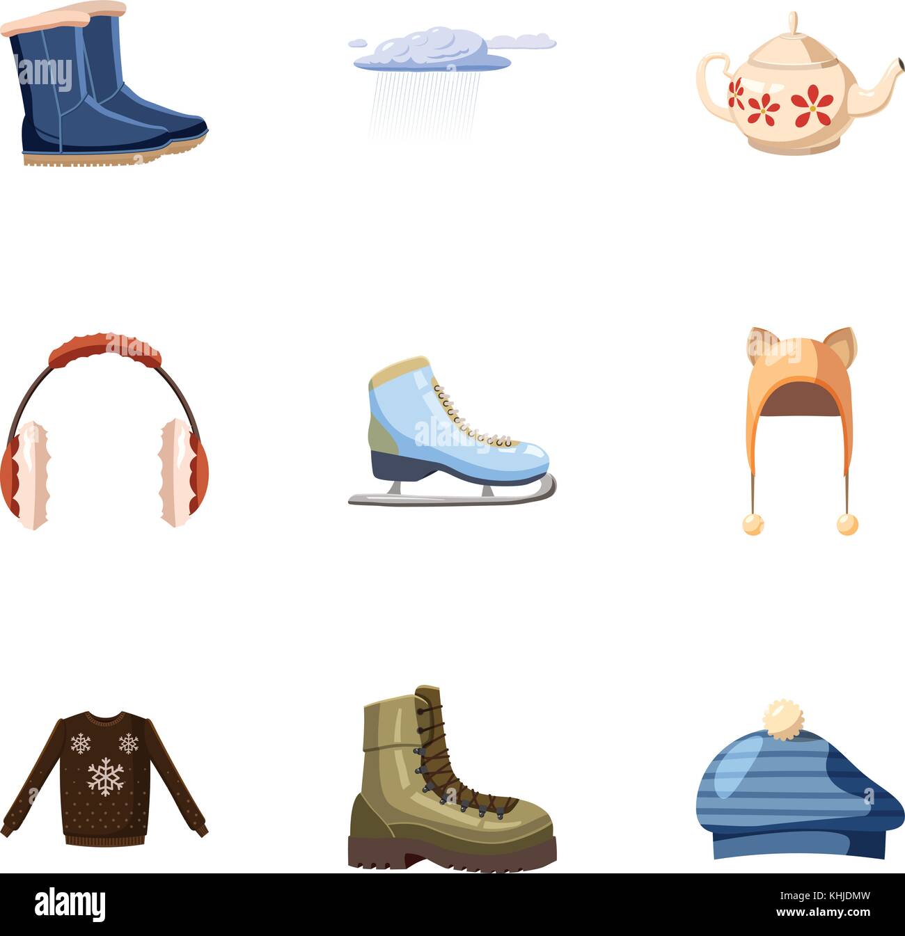 Warm outfits icons set, cartoon style Stock Vector Image & Art - Alamy