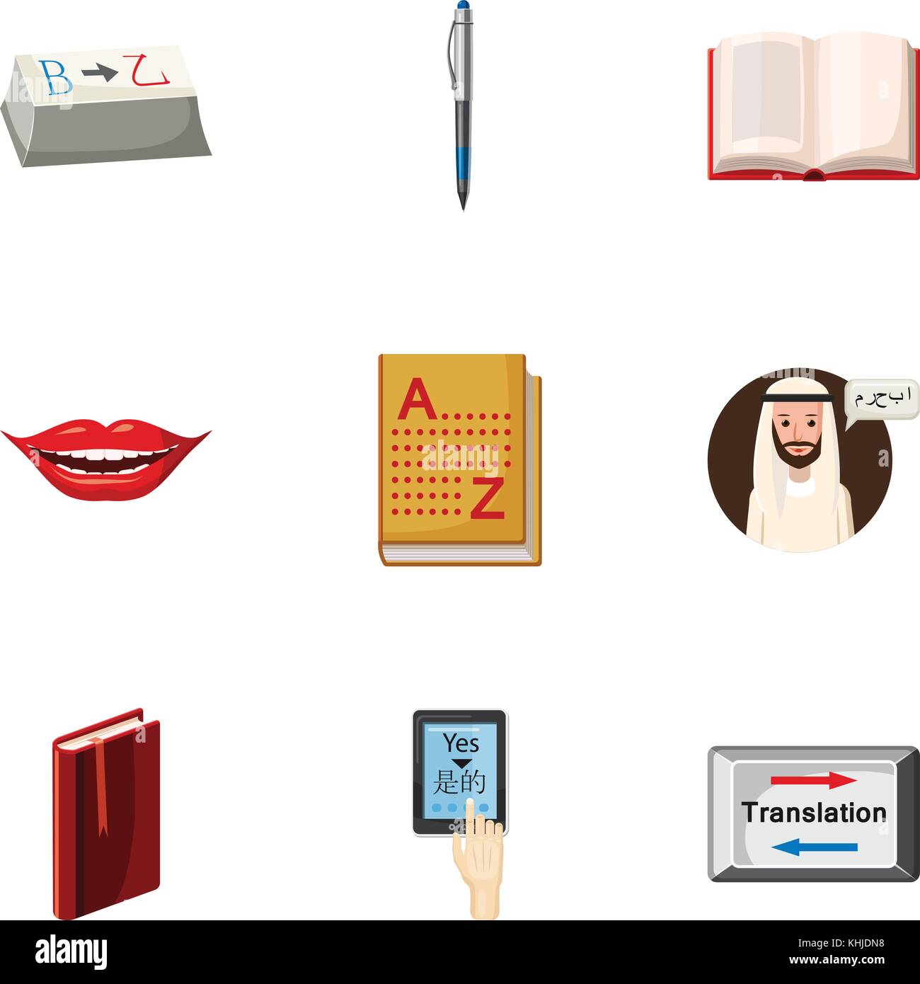 Language learning icons set, cartoon style Stock Vector Image & Art - Alamy