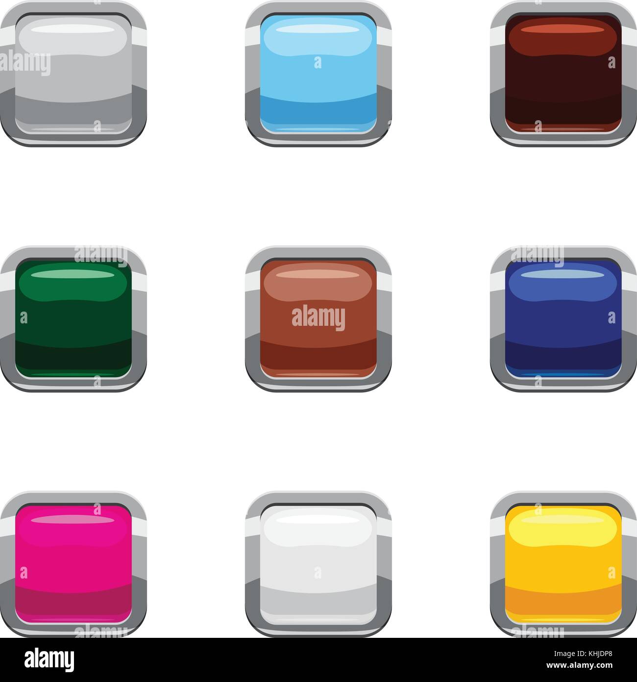 Types of online buttons icons set, cartoon style Stock Vector Image ...