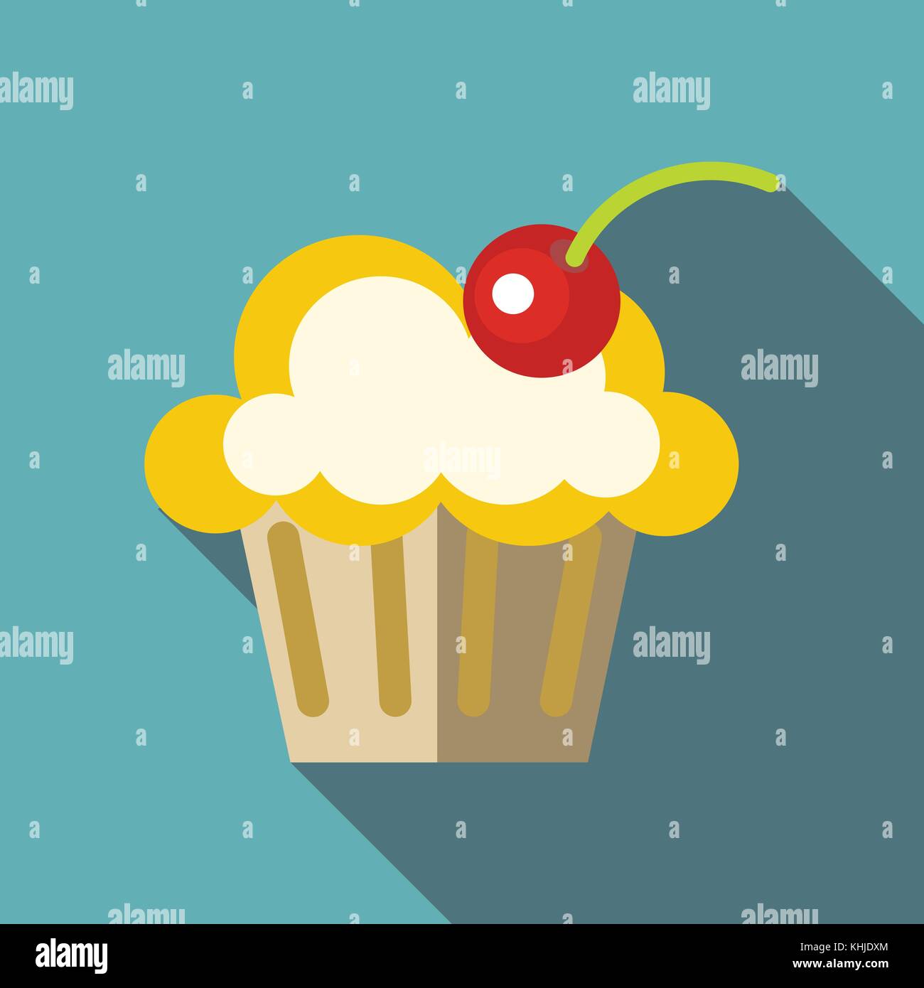 Cupcake strawberry butter cream Stock Vector Images - Alamy