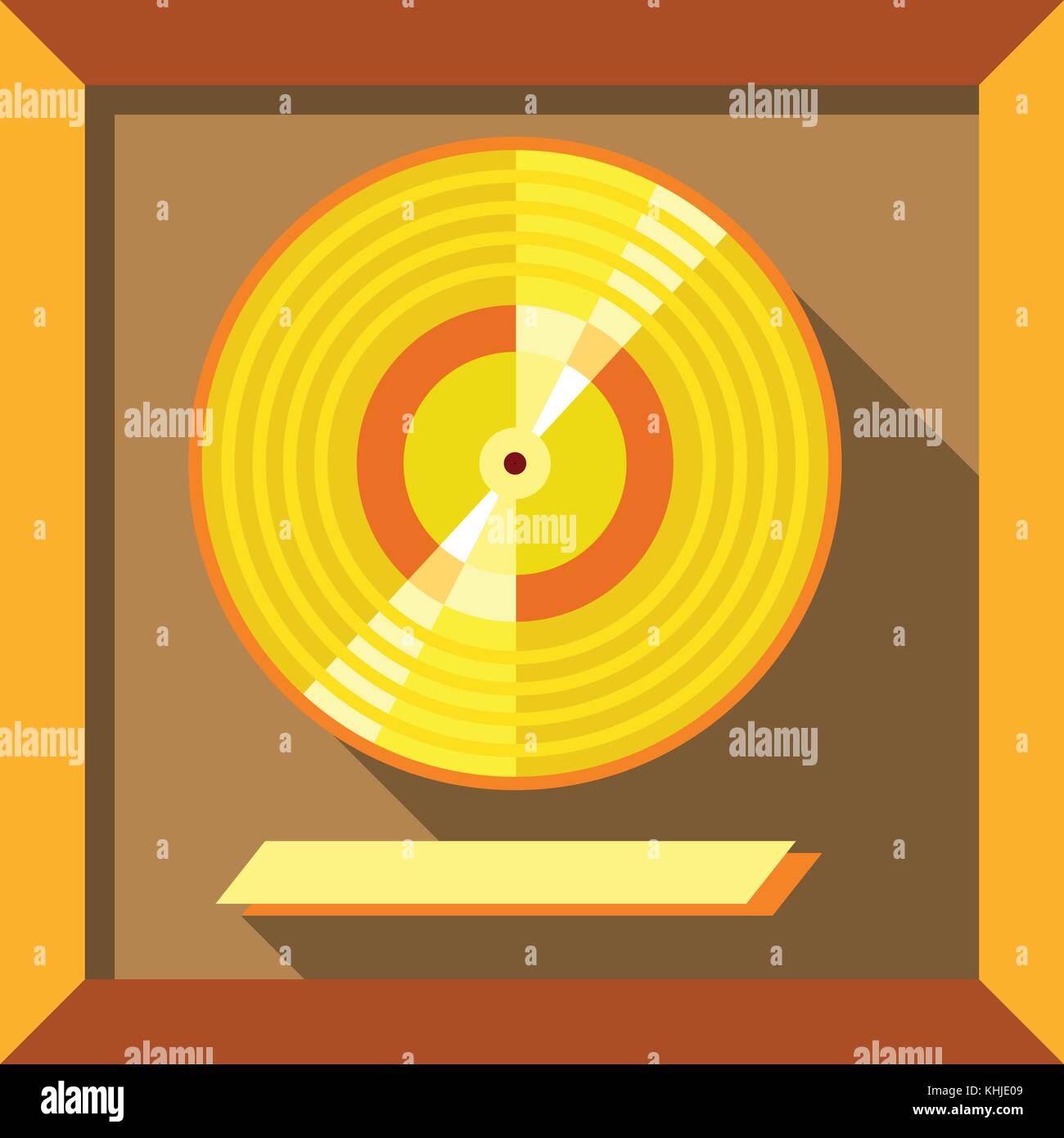 Gold record music disc icon, flat style Stock Vector Image & Art - Alamy