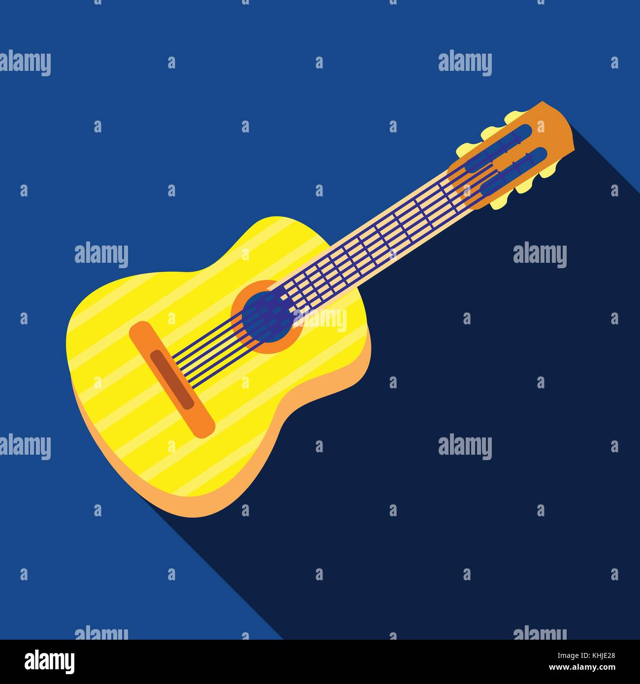 Acoustic guitar icon, flat style Stock Vector Image & Art - Alamy