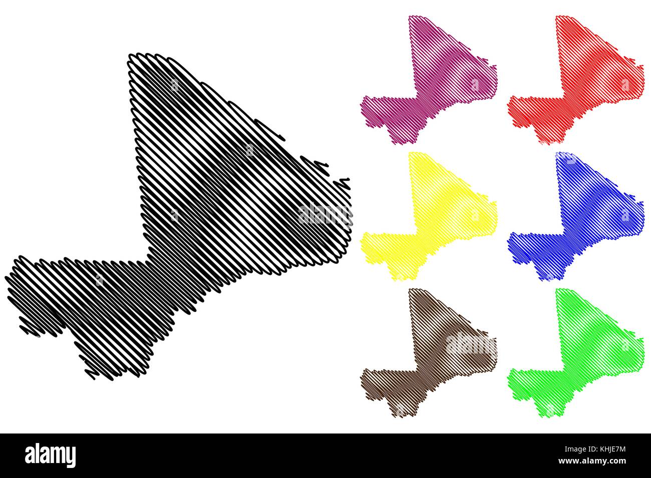 Mali map vector illustration, scribble sketch Republic of Mali Stock ...