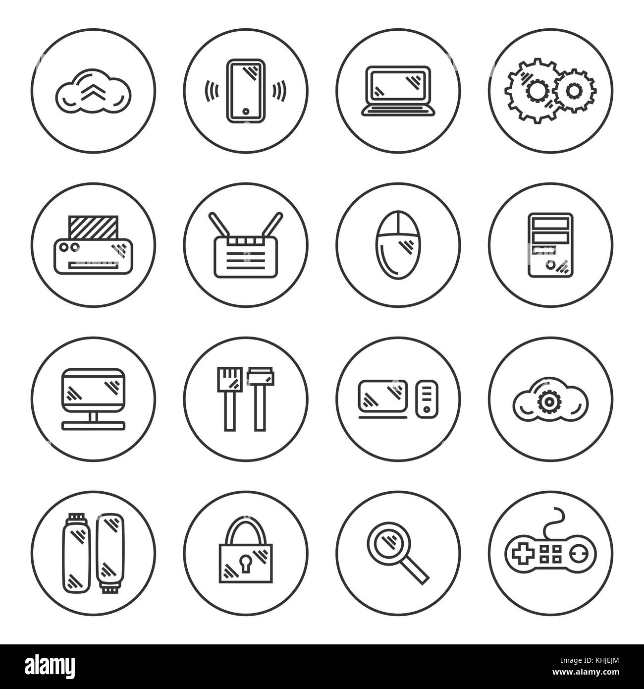 outline IT icon set Stock Vector Image & Art - Alamy