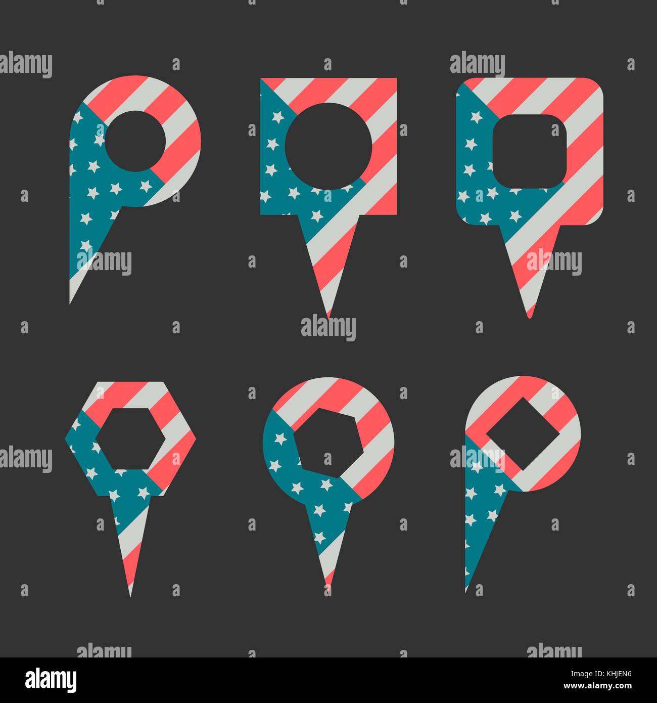 Map pointers set Stock Vector Image & Art - Alamy