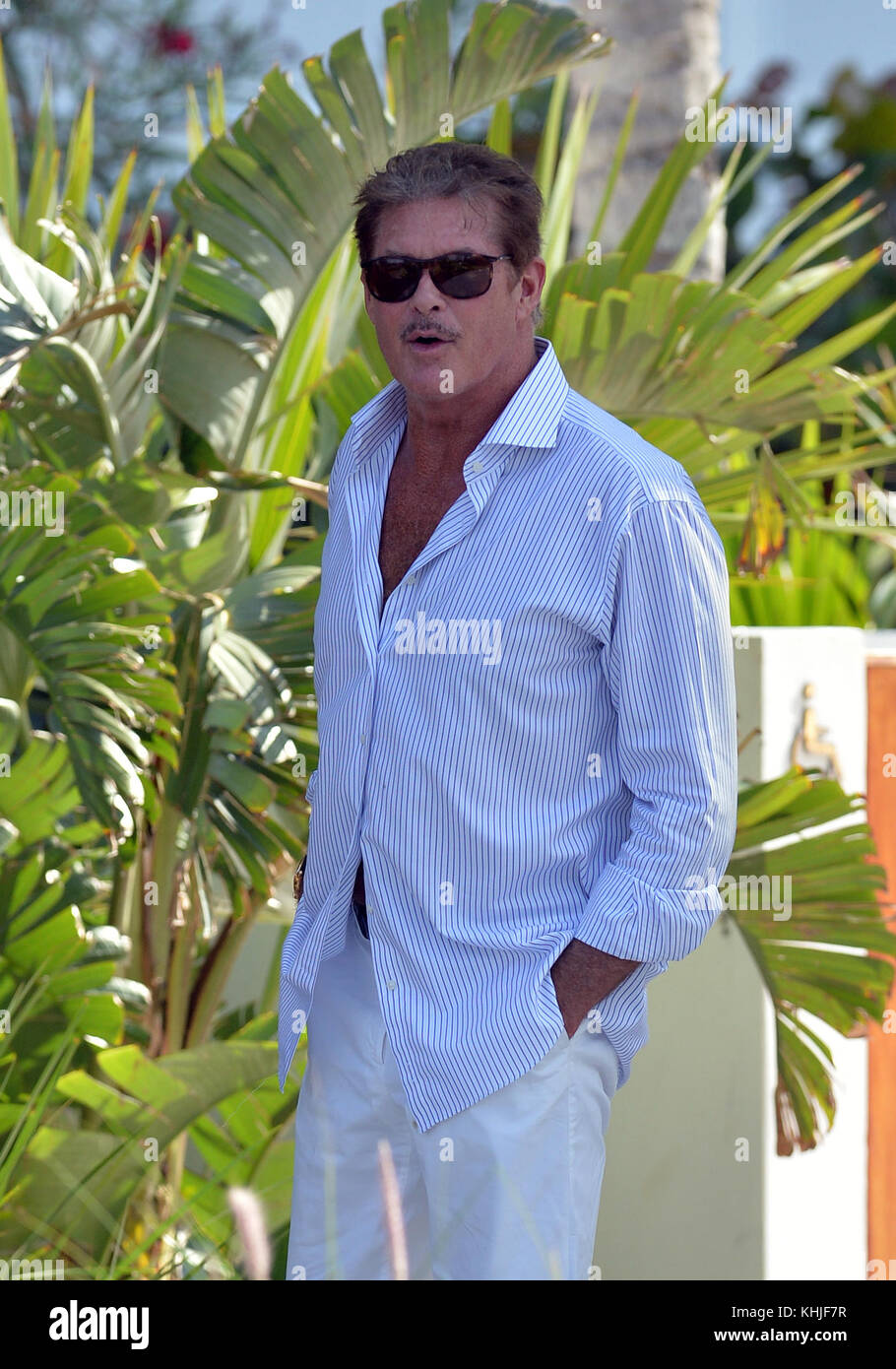 MIAMI BEACH, FL - MAY 14: David Hasselhoff and partner Hayley Roberts ...