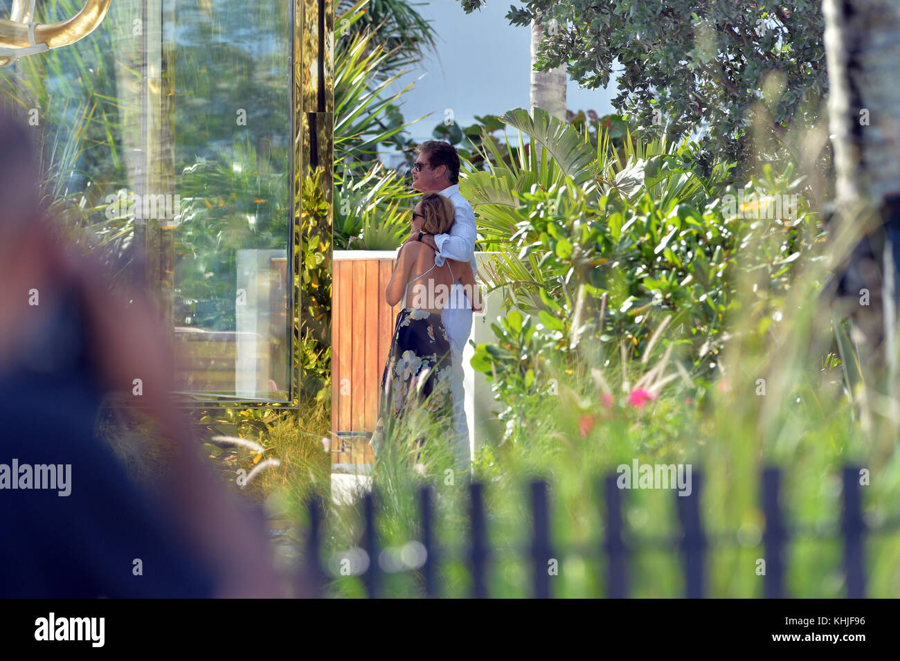 MIAMI BEACH, FL - MAY 14: David Hasselhoff and partner Hayley Roberts ...