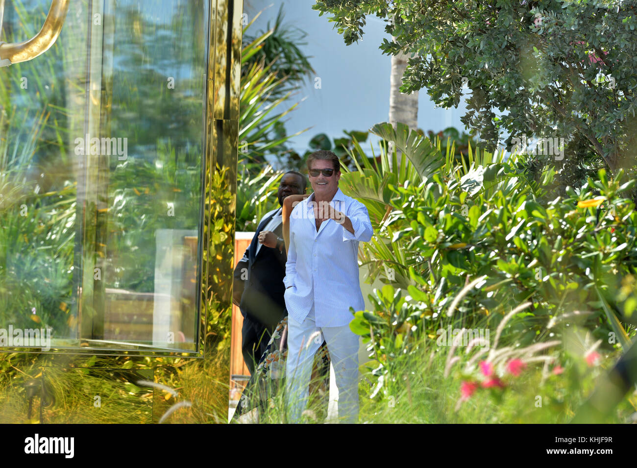 MIAMI BEACH, FL - MAY 14: David Hasselhoff and partner Hayley Roberts ...
