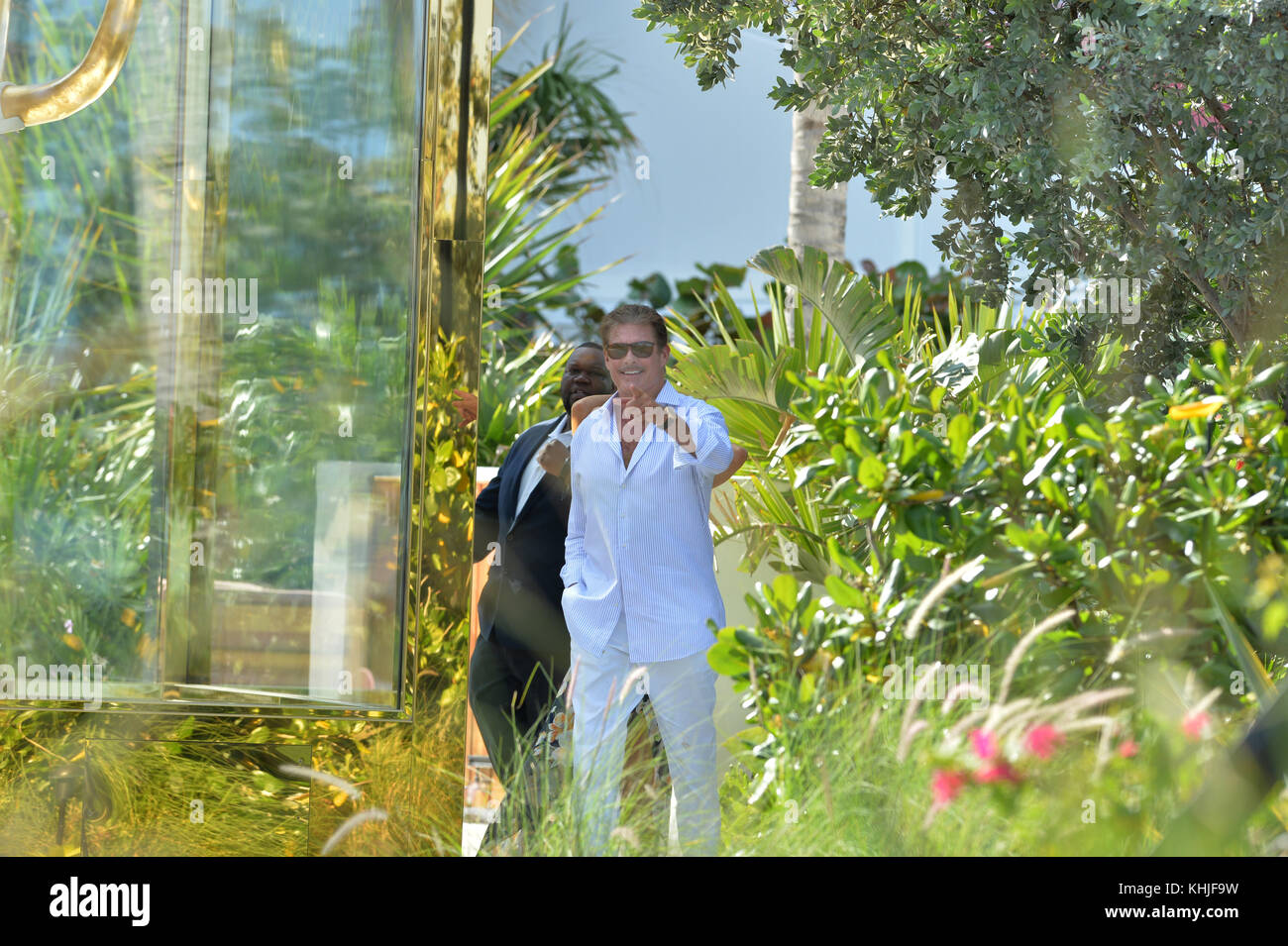 MIAMI BEACH, FL - MAY 14: David Hasselhoff and partner Hayley Roberts ...
