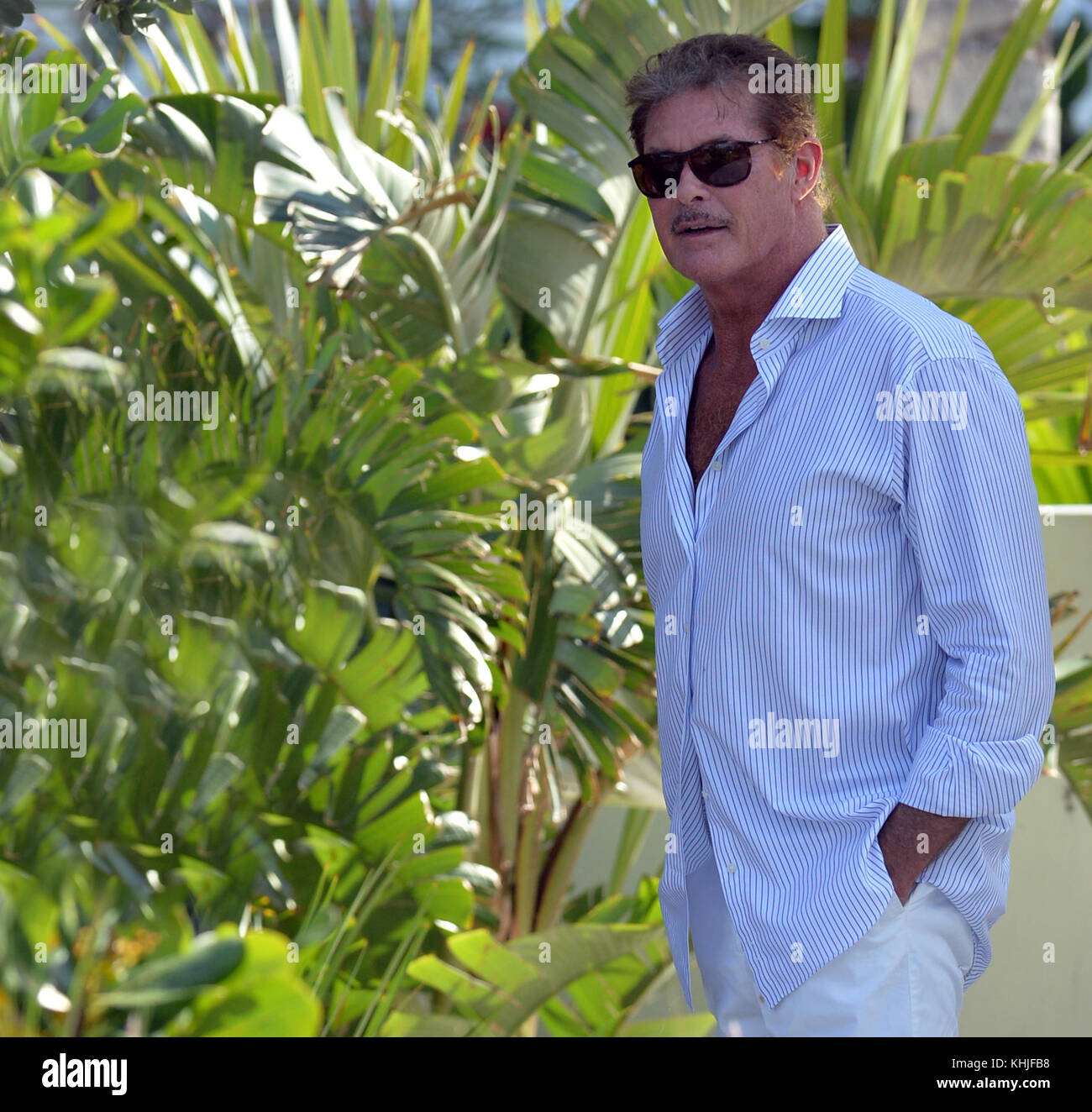 MIAMI BEACH, FL - MAY 14: David Hasselhoff and partner Hayley Roberts ...