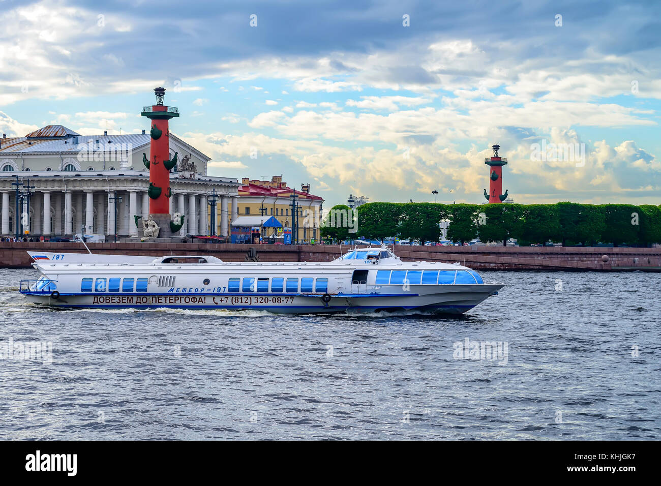 ST PETERSBURG, RUSSIA - CIRCA JUNE 2015: Meteor hydrofoil boat Stock ...