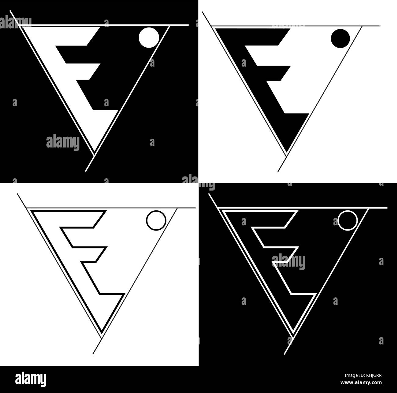 Triangle e logo hi-res stock photography and images - Alamy