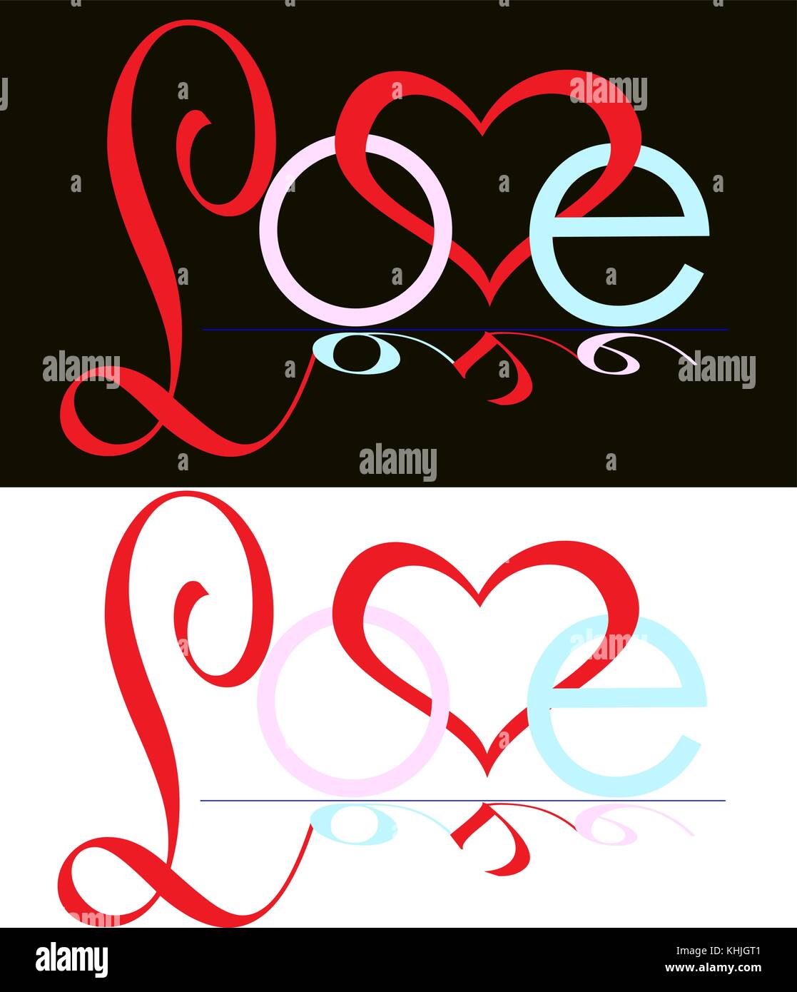 abstract inscription love heart logo Stock Vector Image & Art - Alamy