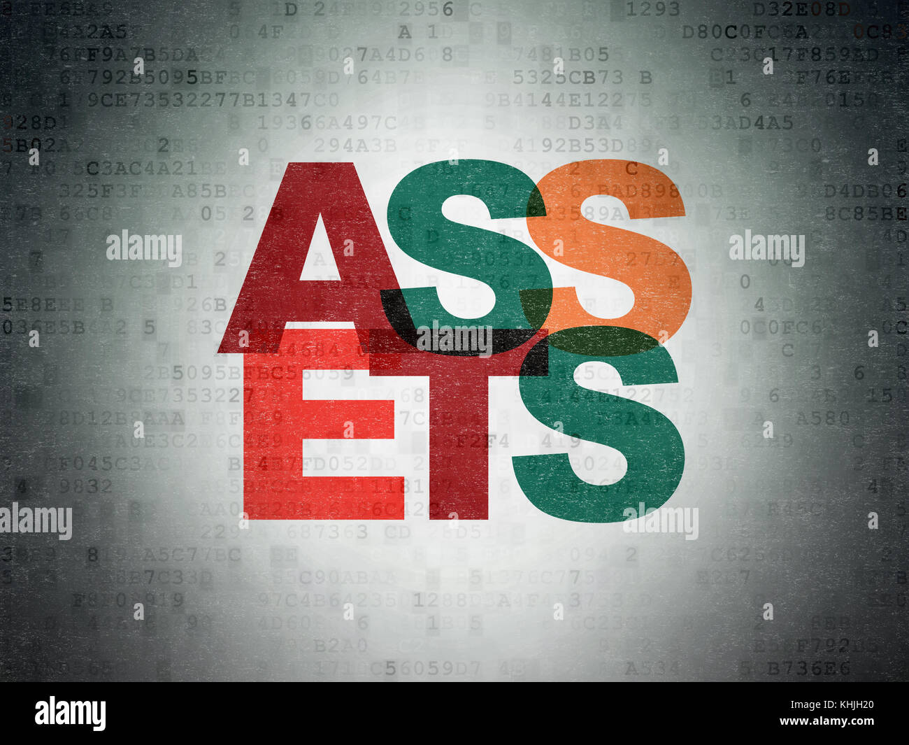 Money concept: Assets on Digital Data Paper background Stock Photo - Alamy
