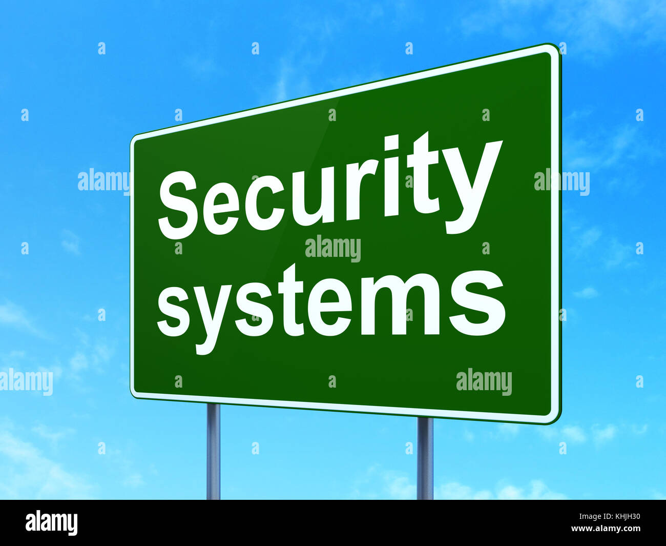 Security concept: Security Systems on road sign background Stock Photo ...