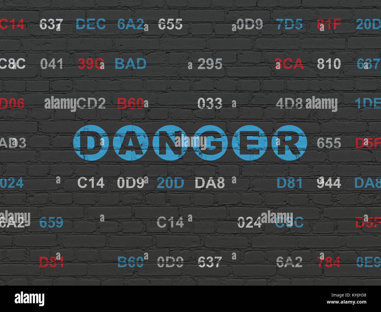 Privacy concept: Danger on wall background Stock Photo - Alamy