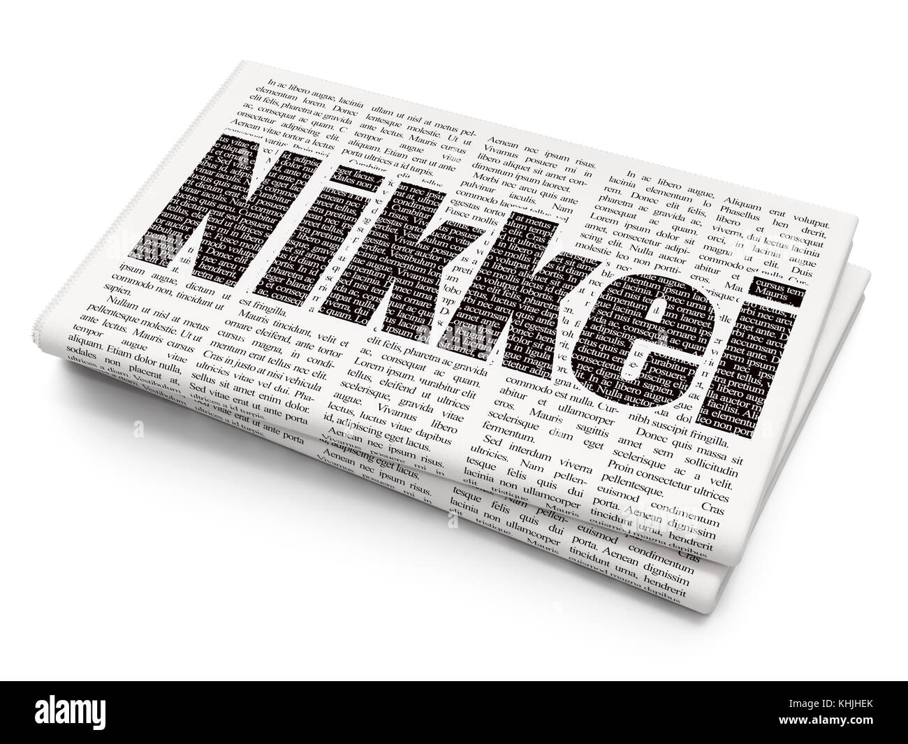Stock market indexes concept: Nikkei on Newspaper background Stock ...