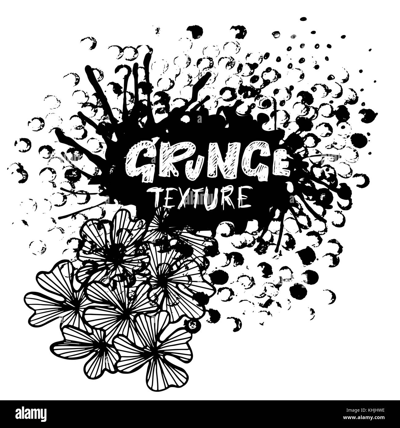 Round dots stamp frame with empty space for your text. Circle shape ...